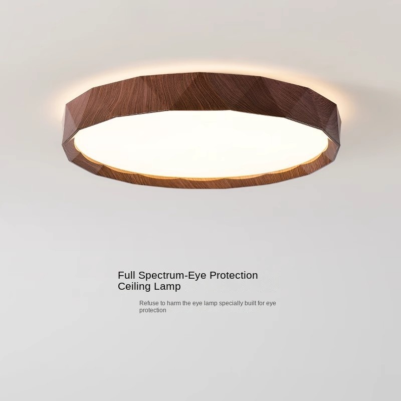 Nordic Style Walnut Wood Grain Color Ceiling Light Japanese Style led ...