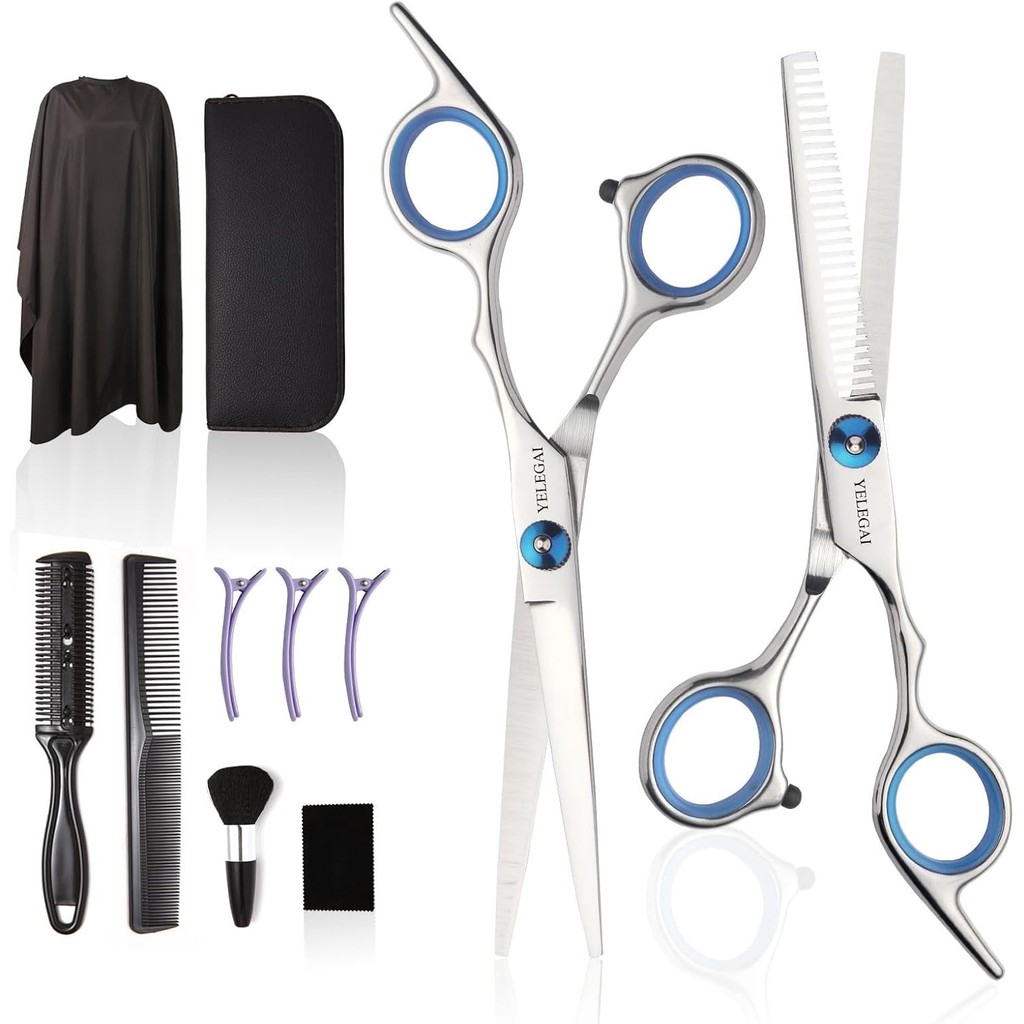 Hair Cutting Scissors Kit,11 Pcs Professional Haircut Scissors Kit with ...