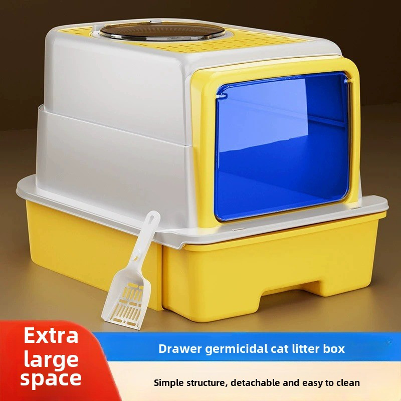 Litter Box Drawer-Type Fully Enclosed Oversized Double Door ...