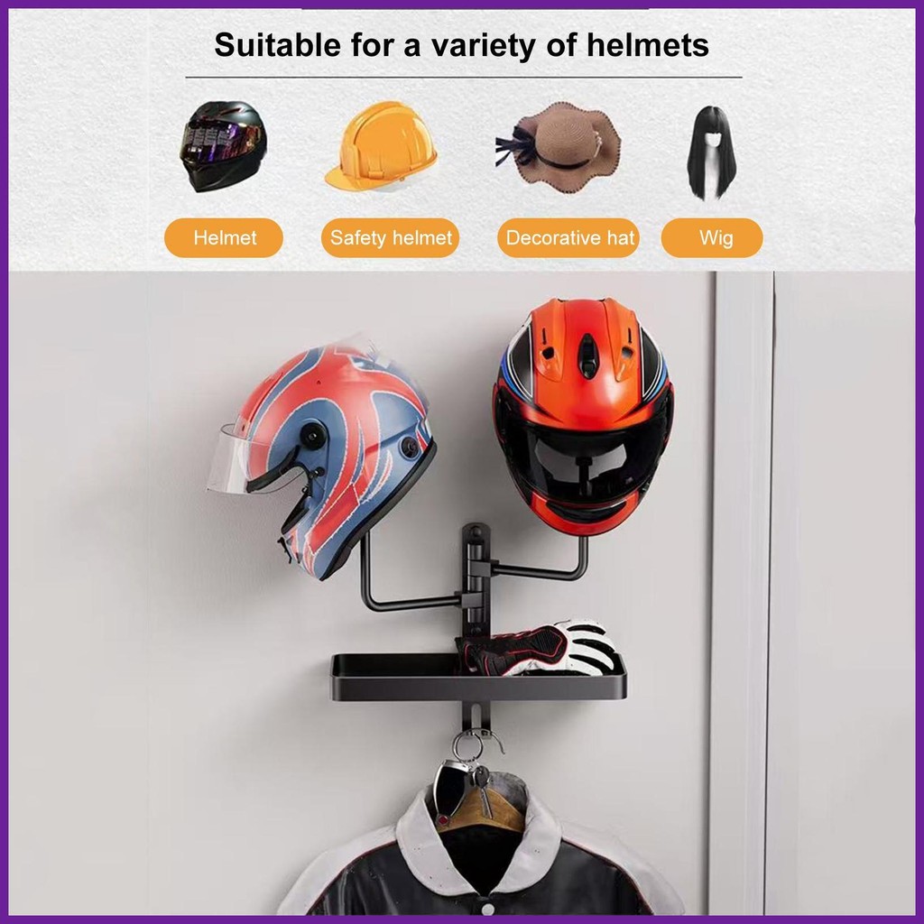 Helmet Wall Mount Heavy Duty Metal Helmet Holder Powersports Hardware ...