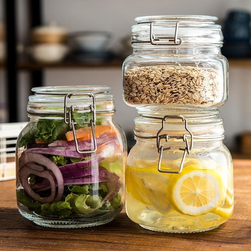 Glass Sealed Storage Jar Food Bottle Honey Lemon Passion Fruit Bottle ...
