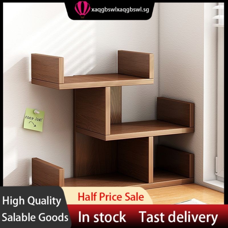 [in stock]Bookshelf Table Top Desk Storage Shelf Student Household Desk ...