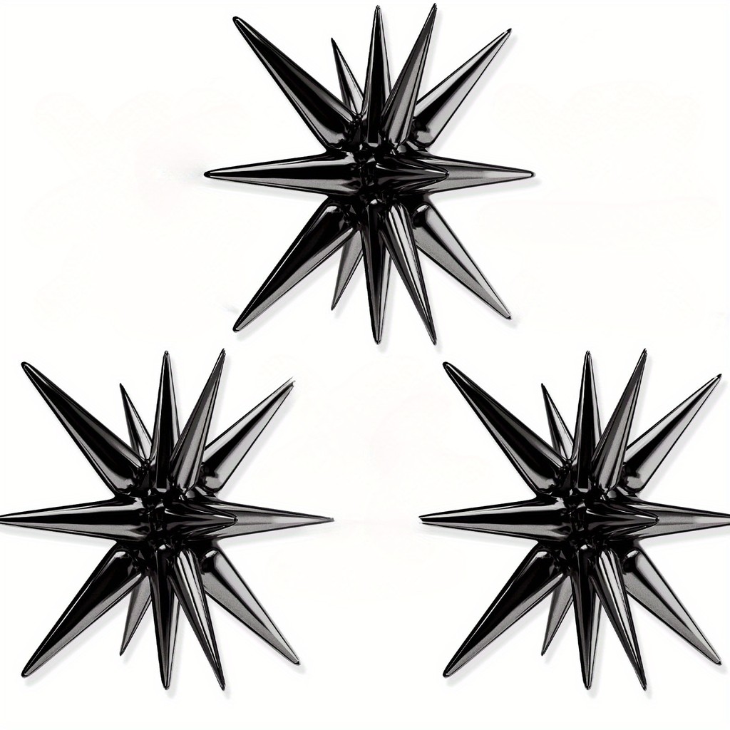3pcs Star Balloons 12 Spike Foil Explosion Party Decoration Balloons ...