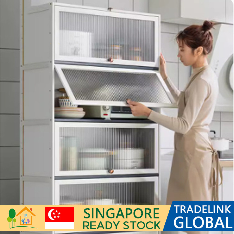 Stock Kitchen Cabinet Storage Multilevel Kitchen Storage Shelf Cupboard ...