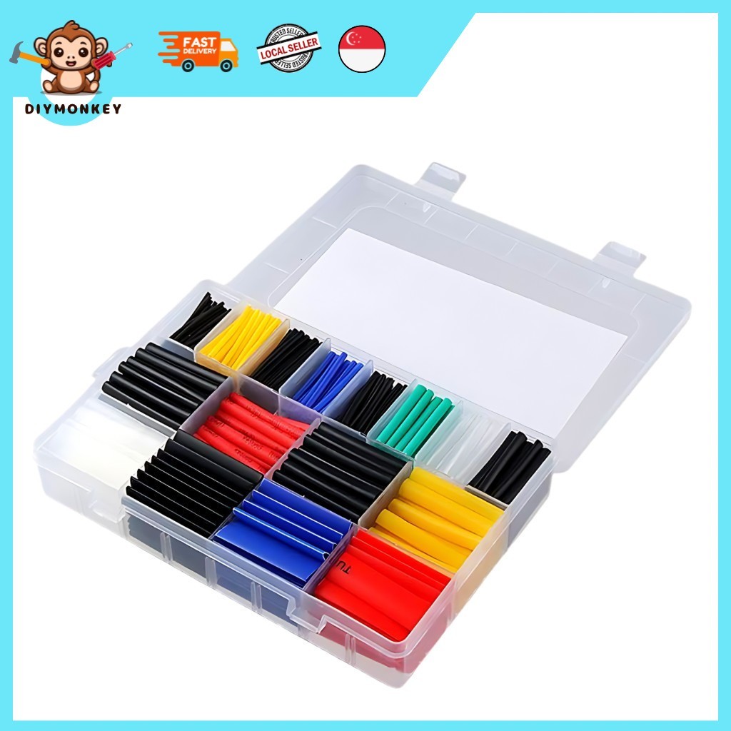 (DIYMONKEY) 580Pcs Polyolefin Heat Shrink Sleeving Tube Cable Sleeve ...