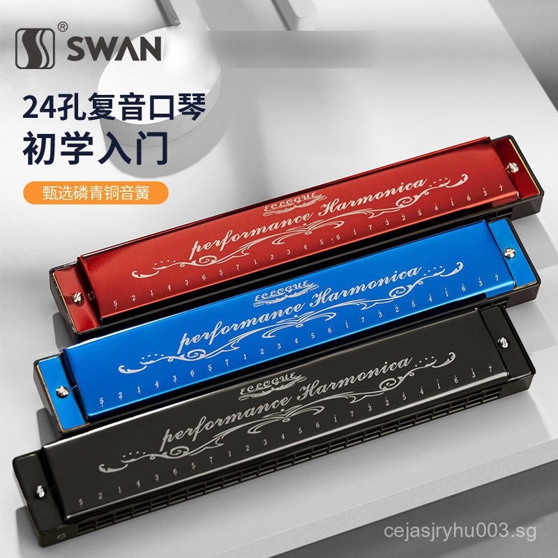 Swan Harmonica Beginner Student24Hole28Hole Polyphonic StressCChildren ...