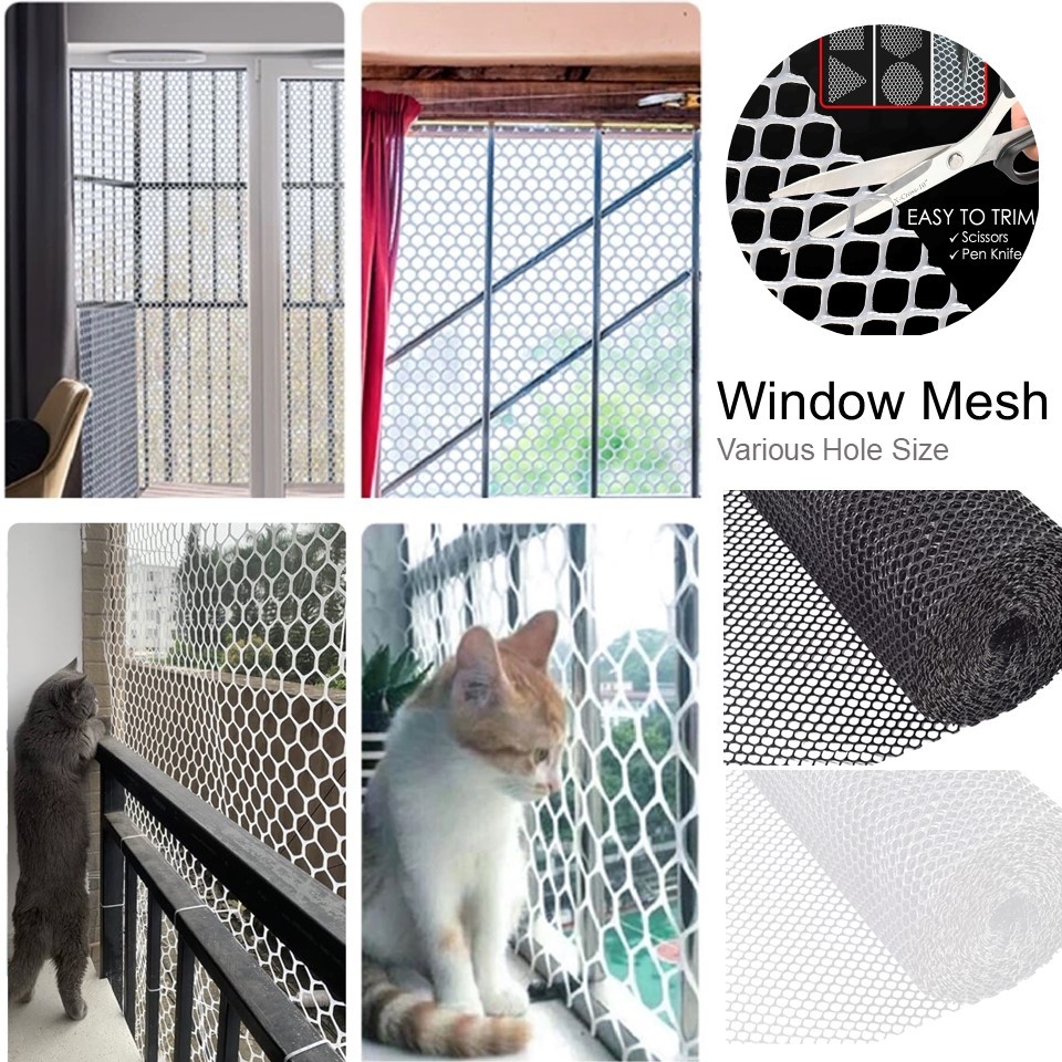 [SG SELLER ] Window Mesh 0.8cm / 1.8cm / 5cm Multi-purpose Black White ...