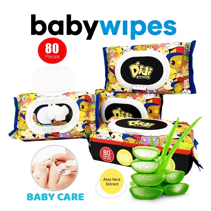 Didi & Friends Baby Wet Wipes Tissue With Cover (80's/Pack) | Shopee ...