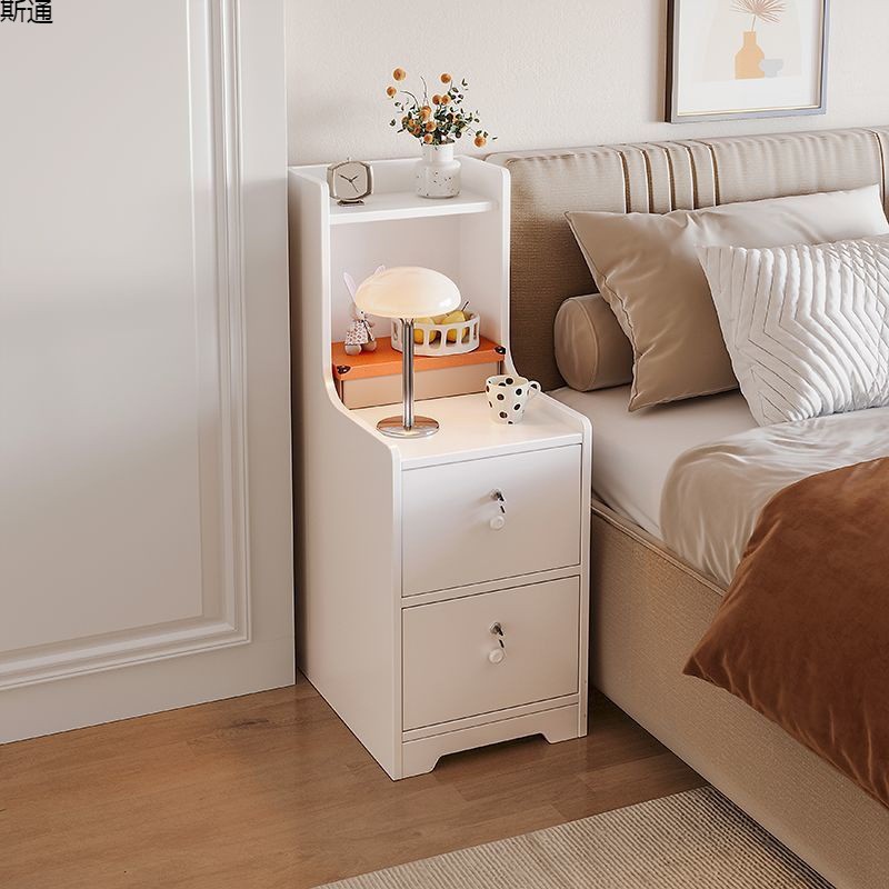 Small Mini Ultra Narrow Bedside Table with Lock Bedroom Bedside Gap ...