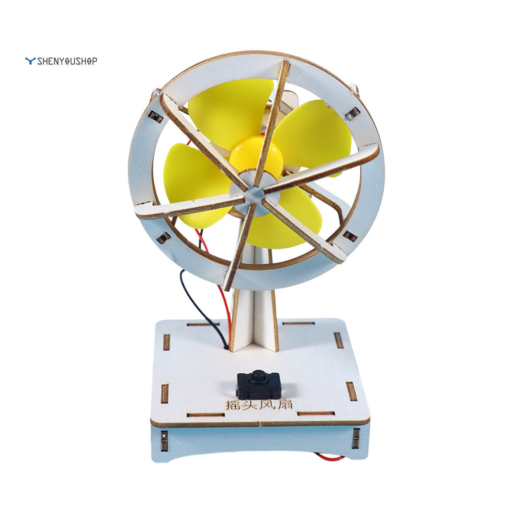 shenyoushop Wooden Electric Fan Model Kit Diy Electric Fan Model Kit ...