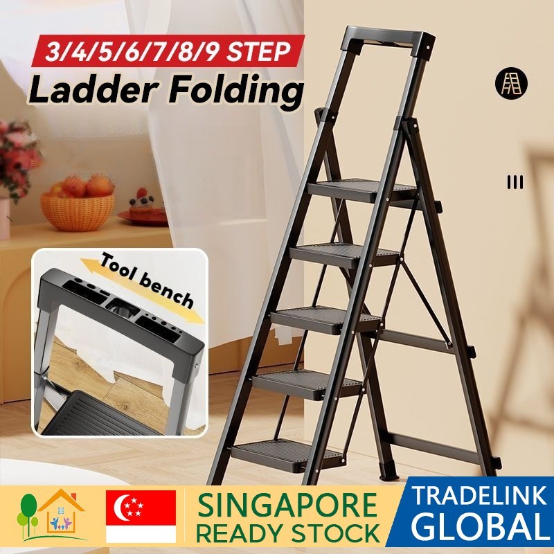 Ladder Folding Ladder Portable Staircase Climbing Ladder Widened Step ...