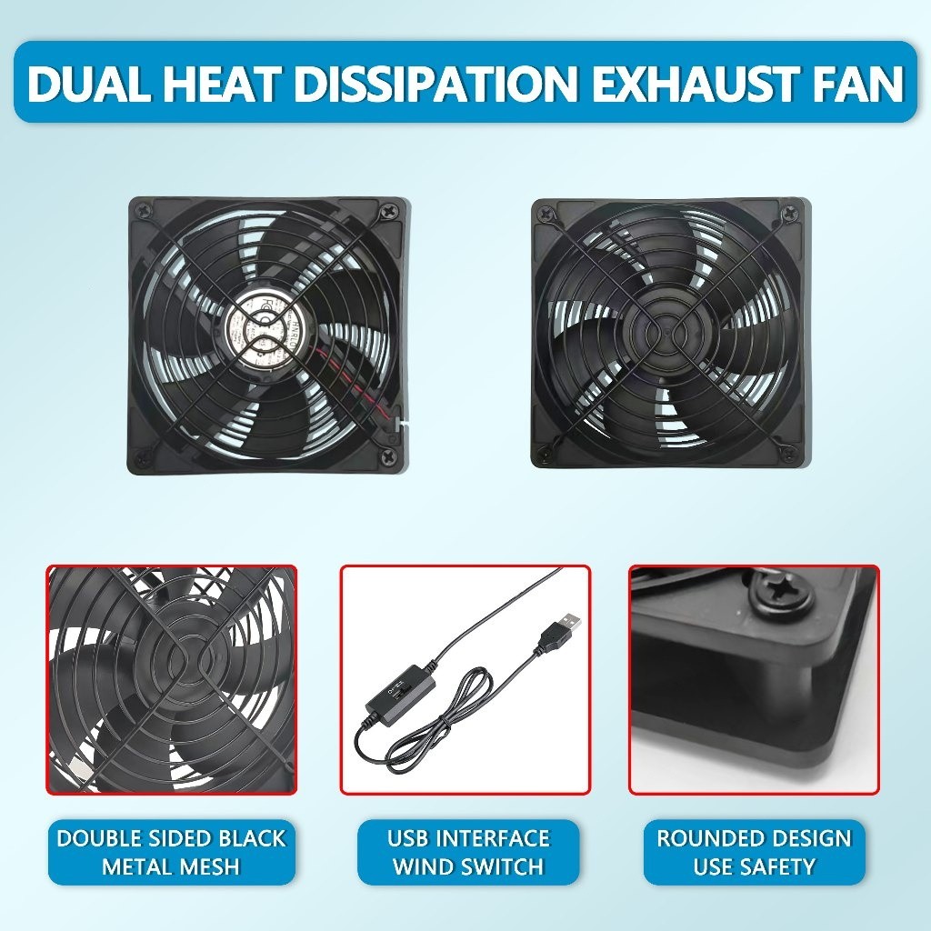 Solar Air Mini Exhaust Fan Usb-5V Output High-Power Three-Speed Cooling ...