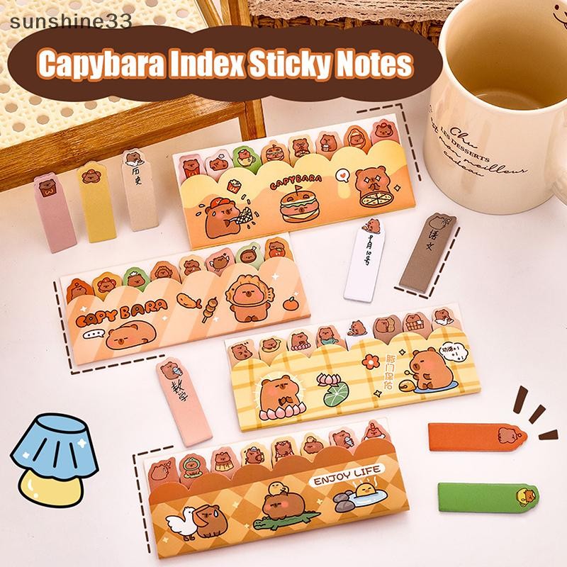 SY Cute Cartoon Capybara Index Sticker Test Paper Page Mark Note Paper ...