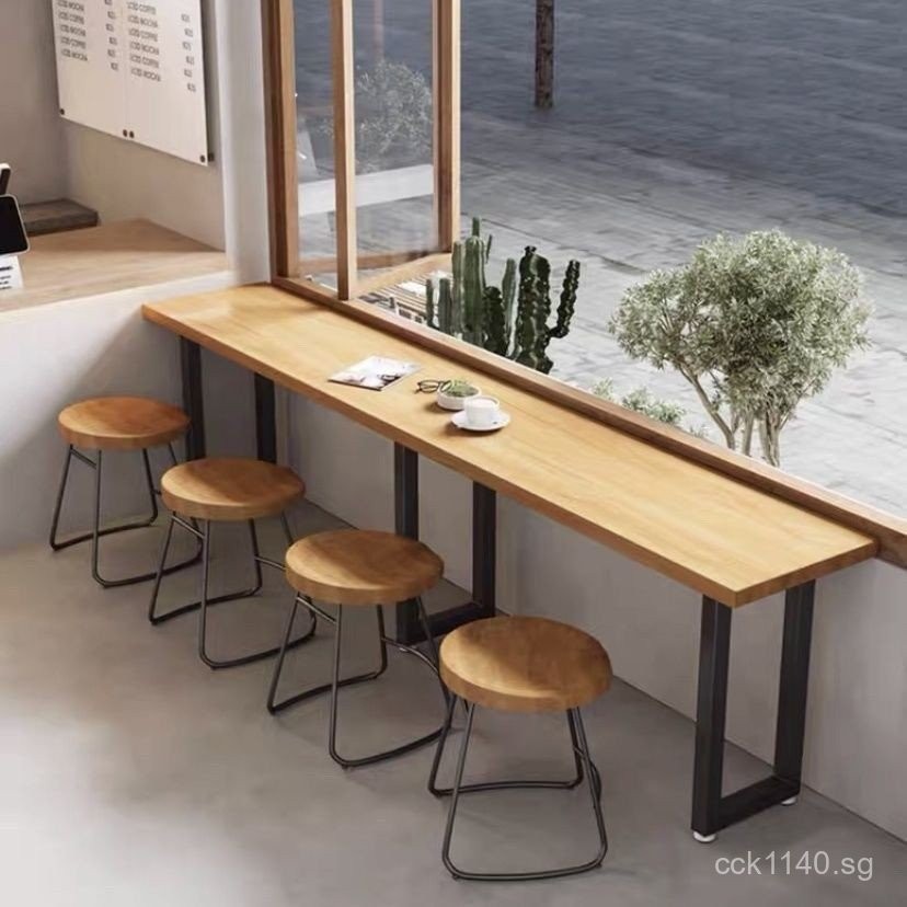 Combined Convenience Store Bar Table Dining Table and Chairs Against ...