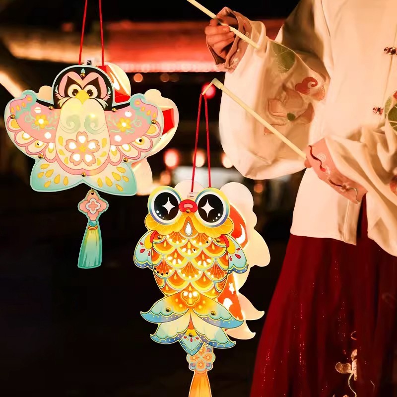 Mid-autumn Rabbit Lanterns Diy Glowing Butterfly Lantern Kit Kids ...