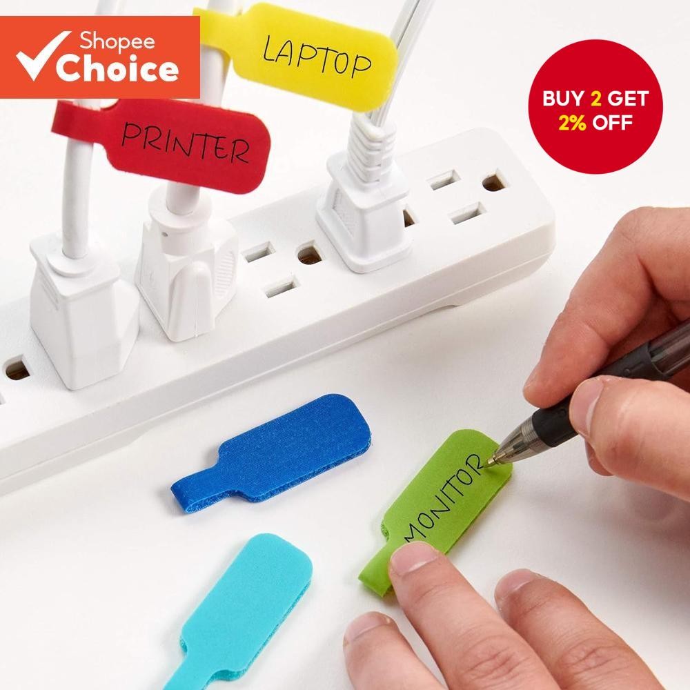 32Pcs Colorful Cable Lable Data Line Identification Fiber Wire Tag Self ...