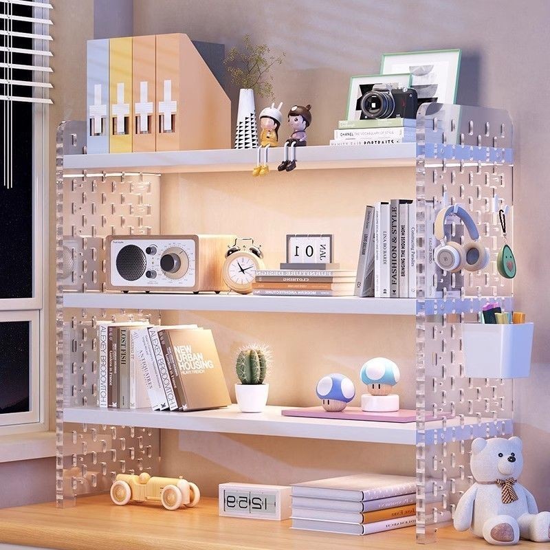 Acrylic Desktop Shelf, Perforated Board, Bookshelf, Desk, Student ...