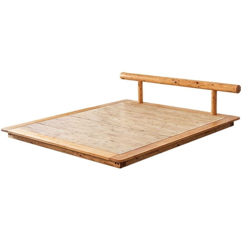Solid Wood Tatami Floor Bed Log Attic Bed Double Bed Japanese Style ...