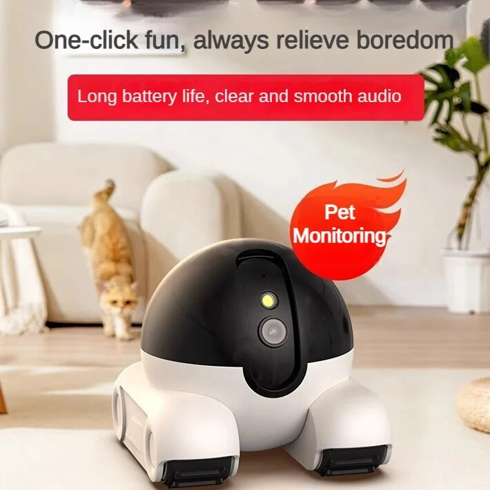 Pet Camera Monitor Wifi Pet CompanionToy Camera Cat Dog Smart Robot cam ...