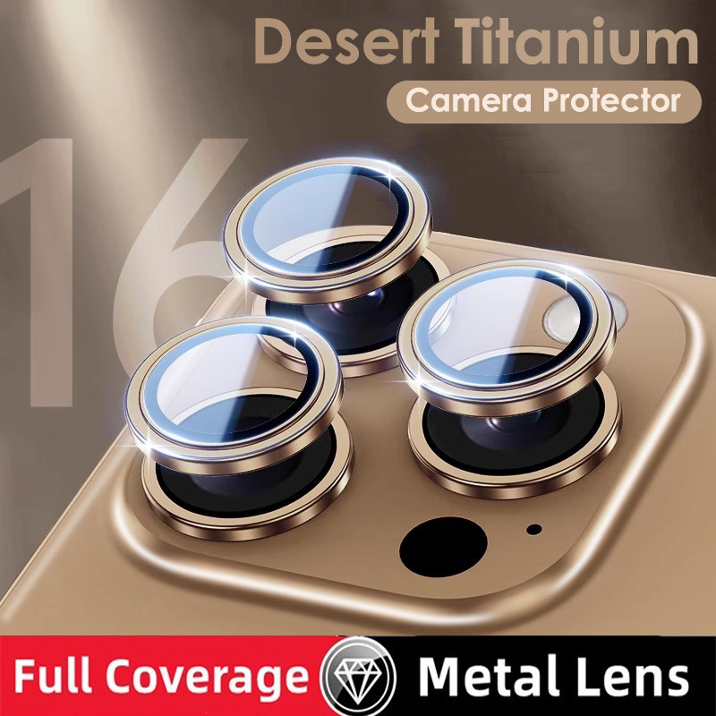 Titanium Color Camera Lens Protector For iPhone 16 15 14 13 12 11 Pro ...