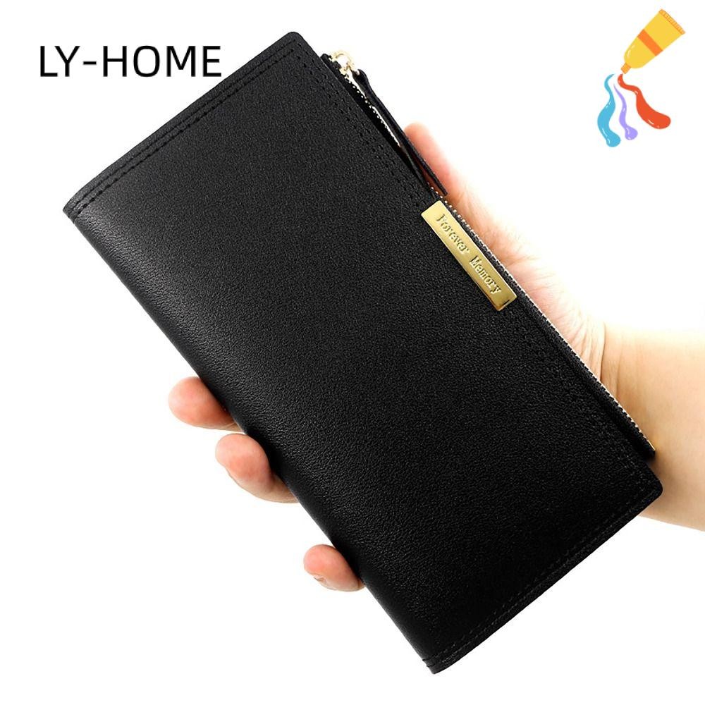 LY Note Compartments Purse, PU Leather Multi-card Women's Long Wallet ...