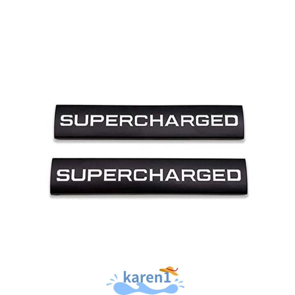 KA 2pcs Metal Supercharged Logo Car Emblem, Metal Black&White Auto ...