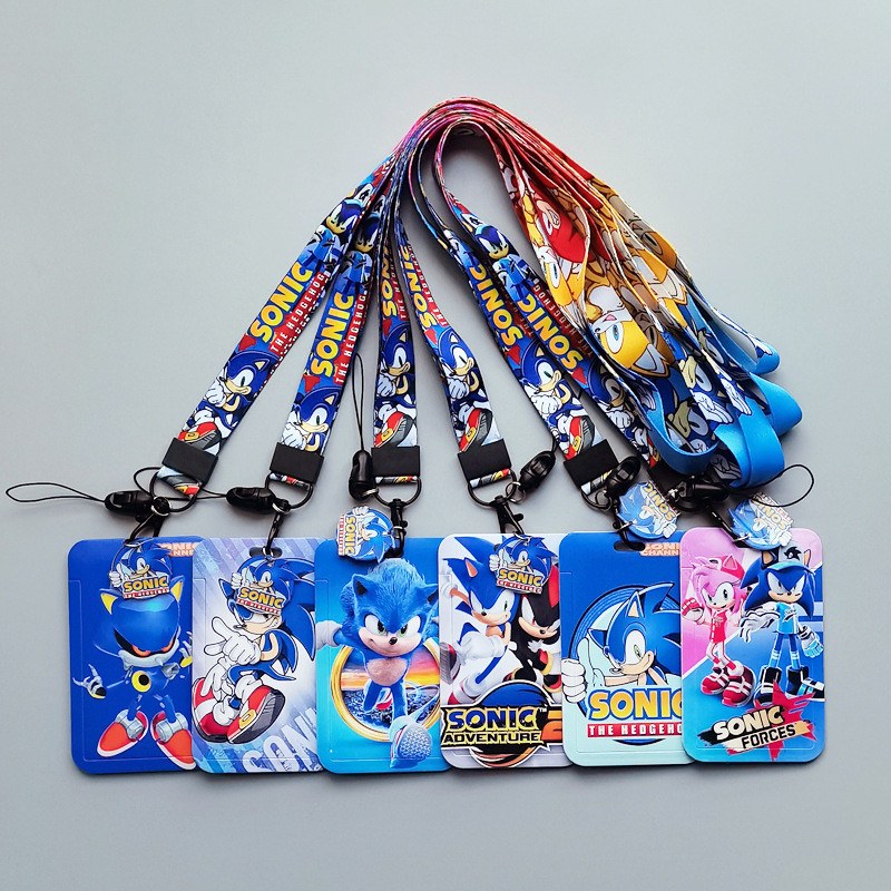 Sonic Card Holder Lanyard Kawaii Sonic The Hedgehog Students Bus ID ...