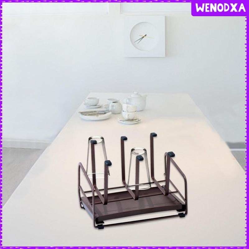 [Wenodxa] Bottle Drainer Stand Water Bottle Dryer Rack 6 Cup Holder ...