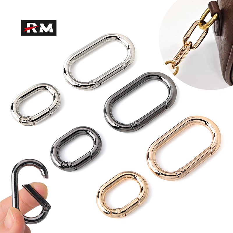 [2-Pack] High-Grade Zinc Alloy Oval Spring Buckle Bag Chain Hook Ring ...