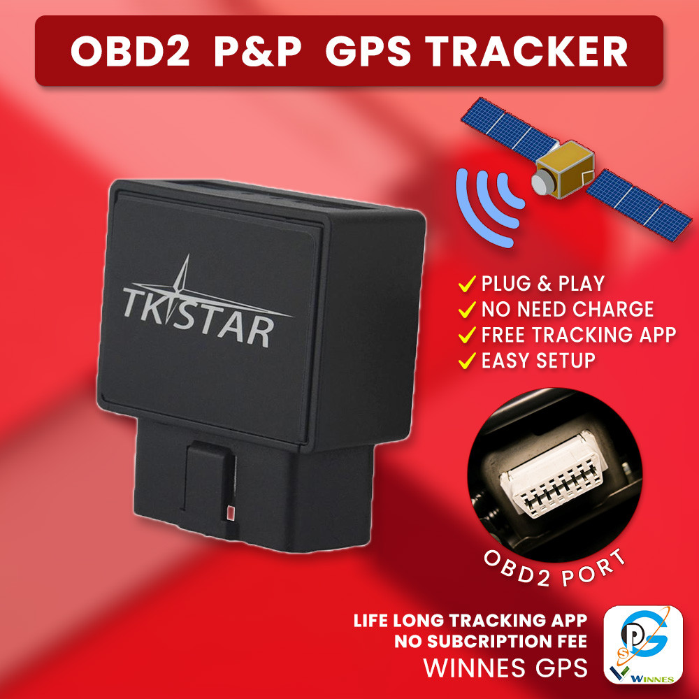 TKSTAR OBD GPS Tracker Penjejak GPS Tracking System OBD II Satellite Locator GPRS GSM FREE APP ...