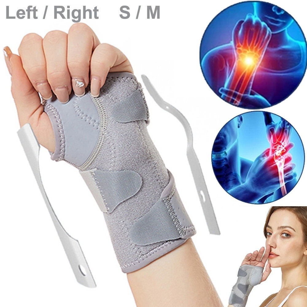 Carpal Tunnel Wrist Support with Metal Splint Stabilizer Sprain Forearm ...