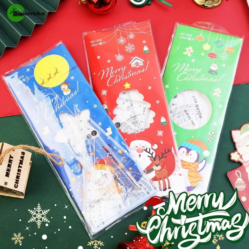 School Office Stationery Gift - 20cm Ruler Triangle Board Protractor ...