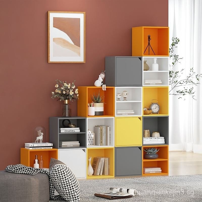 Freely Combined Grid Cabinet Grid Bookshelf Storage Cabinet Small ...