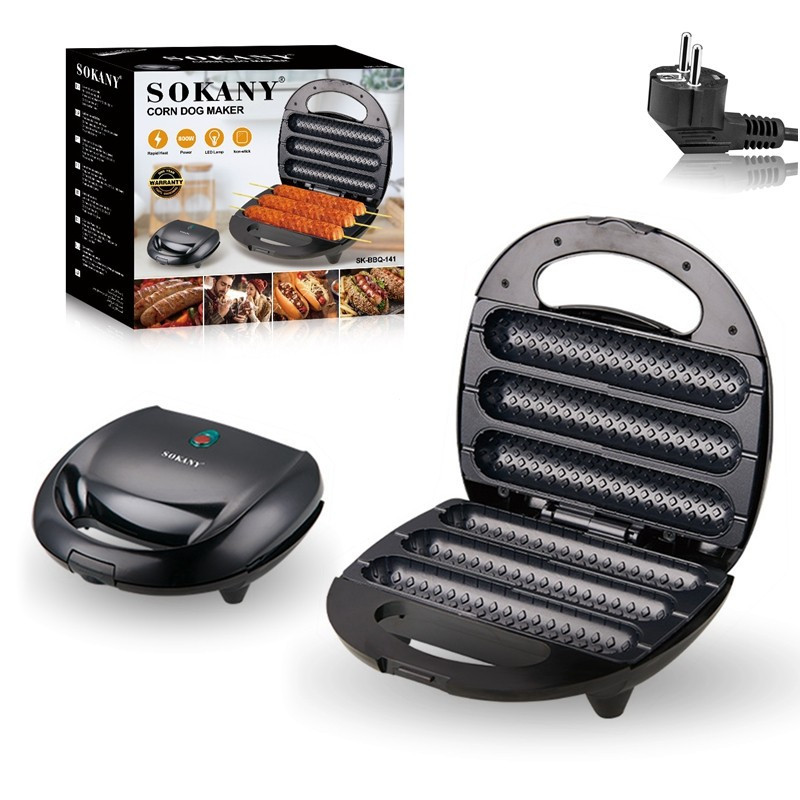 800W Electric Hot Dog Maker Crispy Corn Hotdog Sausage Machine Kitchen ...