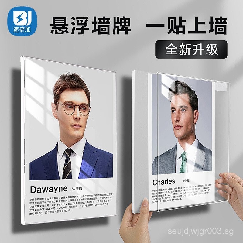 Teacher Profile Acrylic Photo Frame Wall-Mounted Transparent Suspension ...