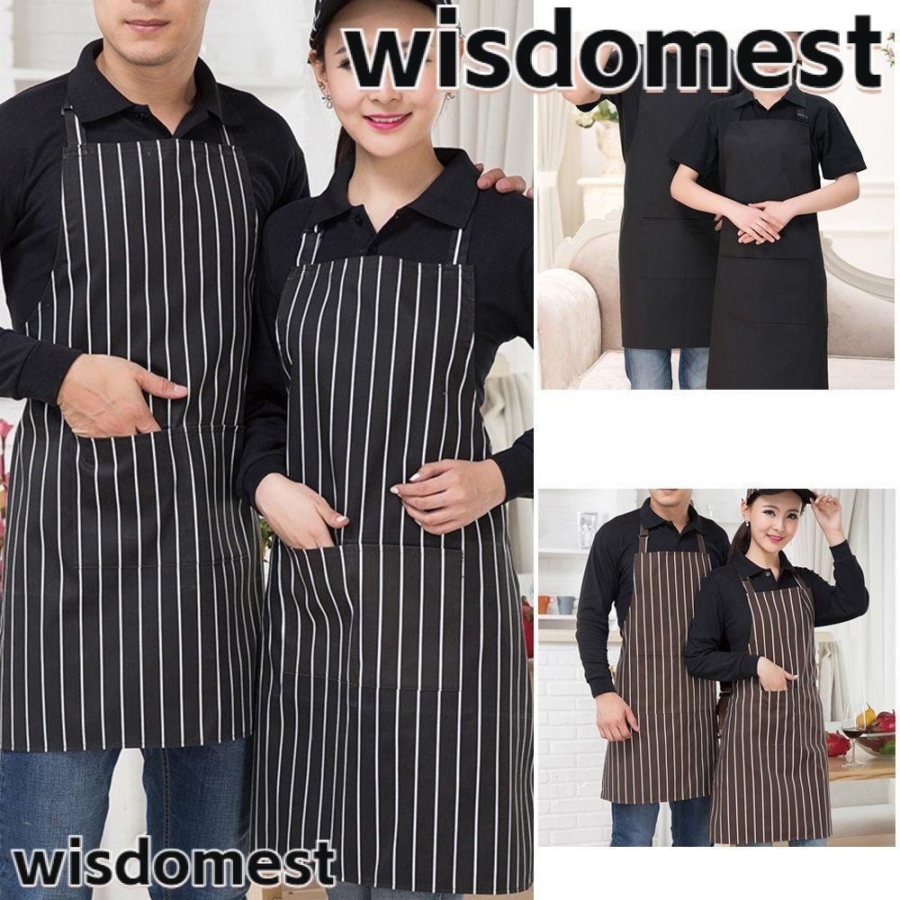 WISDOMEST Chef Apron Men and Women Stain Resistant Long Catering Fabric ...