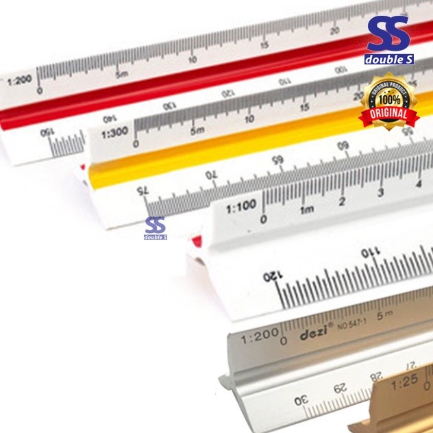 Technical Drawing Triangular Scale Ruler 30cm Plastic/Aluminium ...