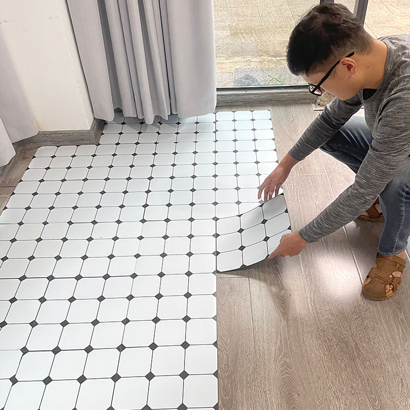 Waterproof Bathroom Floor Sticker Non-slip Bathroom pvc Floor Sticker ...