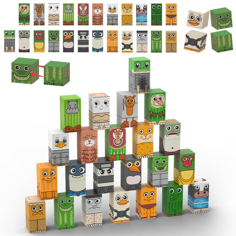 Italian Brainrot Magnetic Building Blocks Set - Tung Tung Tung Sahur ...