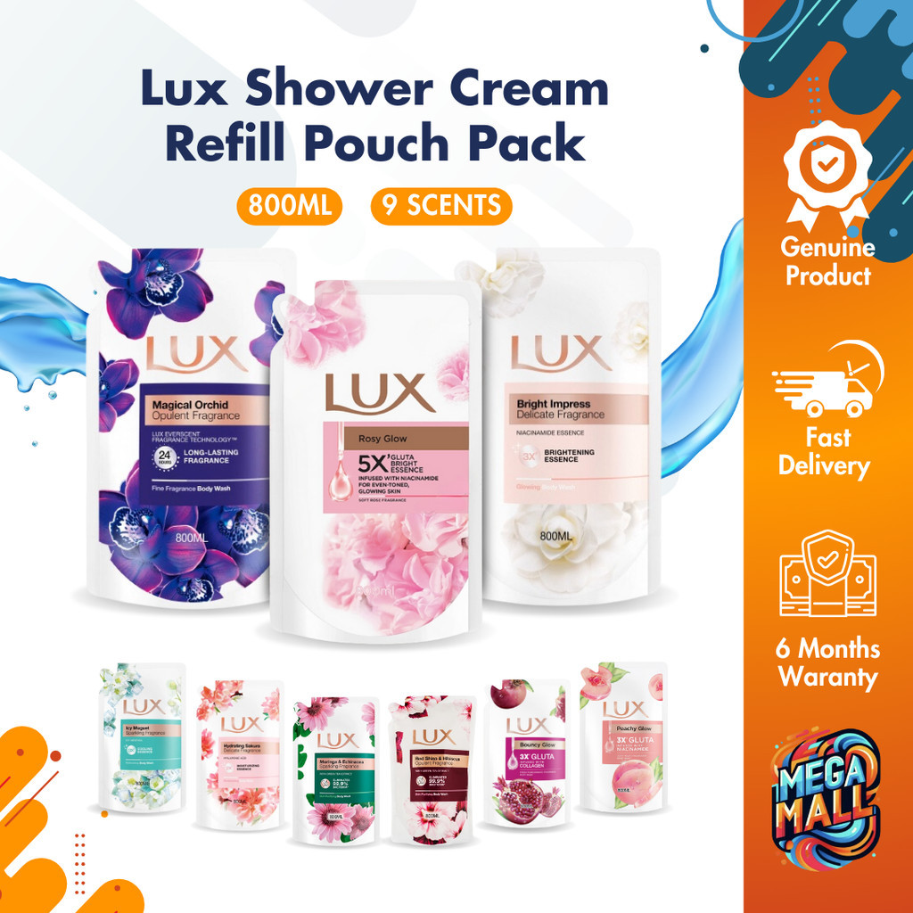 Lux Shower Cream Refill Pouch Pack 800ml - Cooling, Nourishing ...