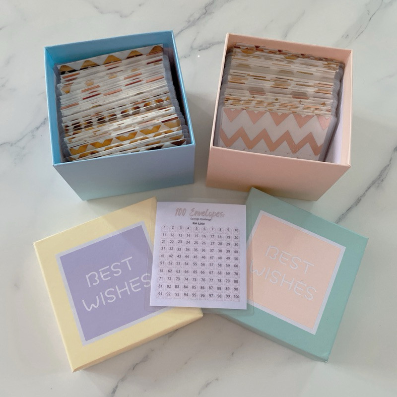 100 Envelope Challenge Box Set, Easy And Fun Way To Save Envelopes ...