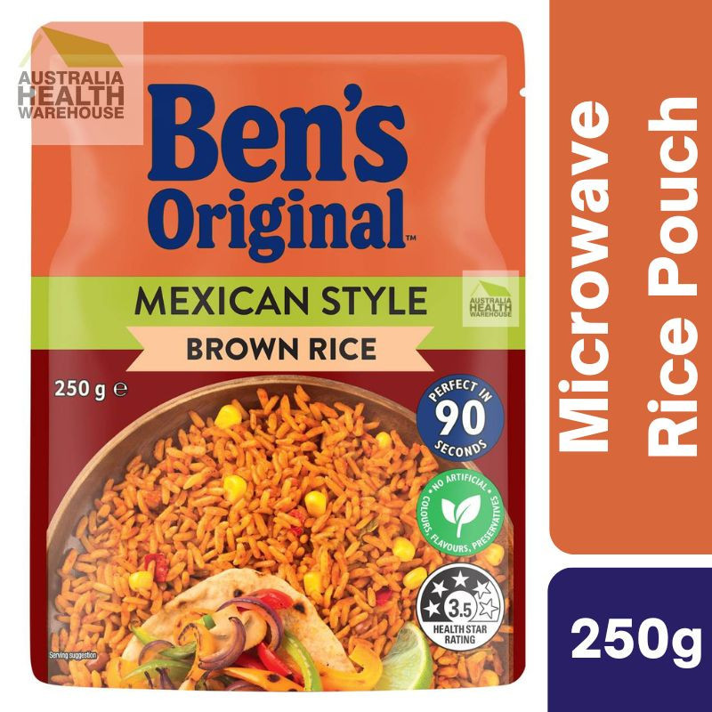 [CLEARANCE Expiry: 28/10/2024] Ben's Original Mexican Style Brown Rice Microwave Rice Pouch 250g ...