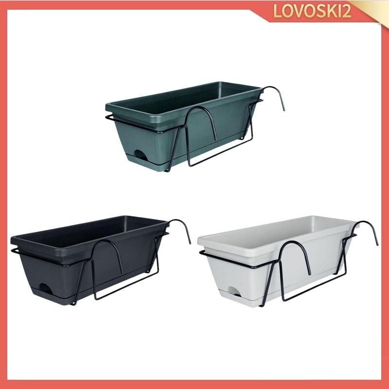 [Lovoski2] Balcony Railing Planter Flowerpot Rectangular Hanging Garden ...