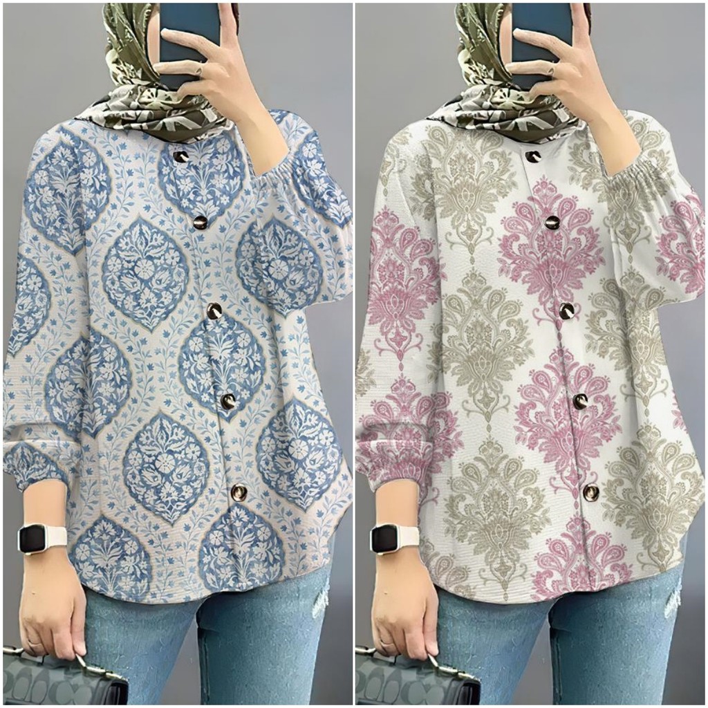 2024 Baju Muslimah Blouse Style Vintage Muslimah T Shirt Daily Muslimah ...