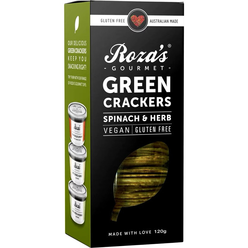 Roza's Gourmet Fire Crackers Chilli & Tomato spinach herb 120g | Shopee ...