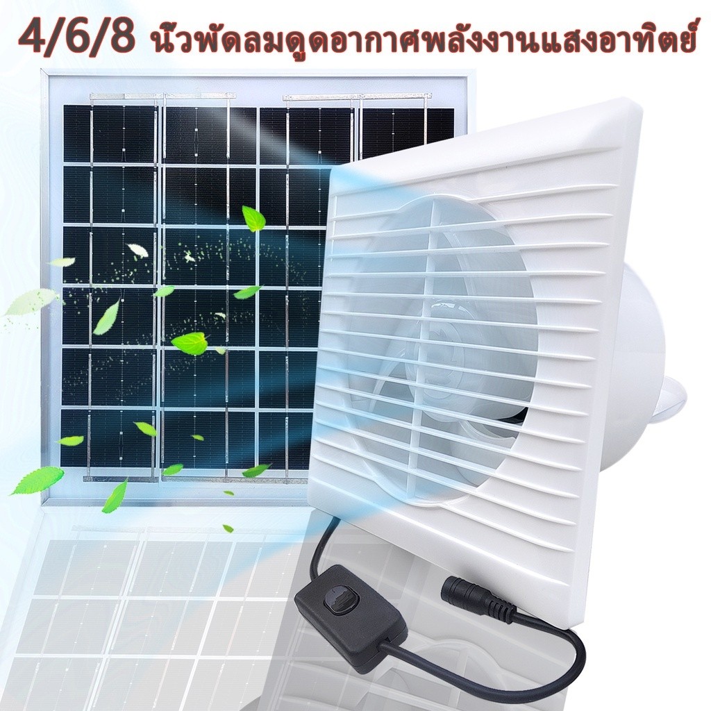 DC Solar Air Mini Exhaust Fan Cooled And Ventilated 8W Panel With 8 ...