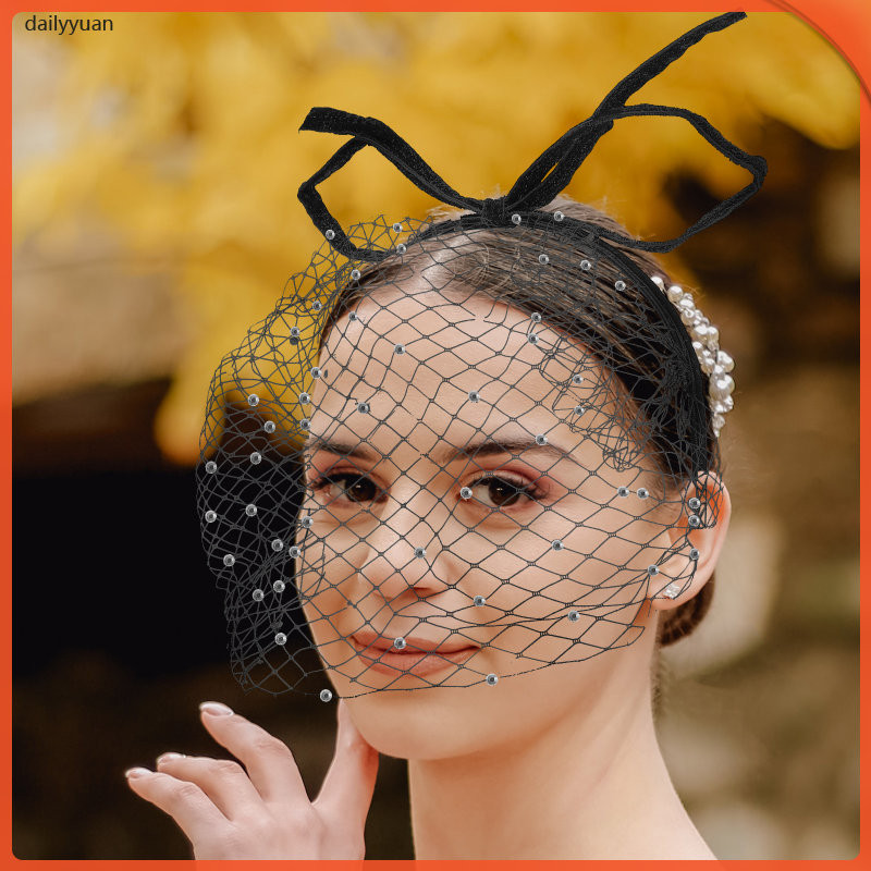 📦 Hairband Veil Mesh Headband Veil Mask Veil Fascinator Hair Band ...