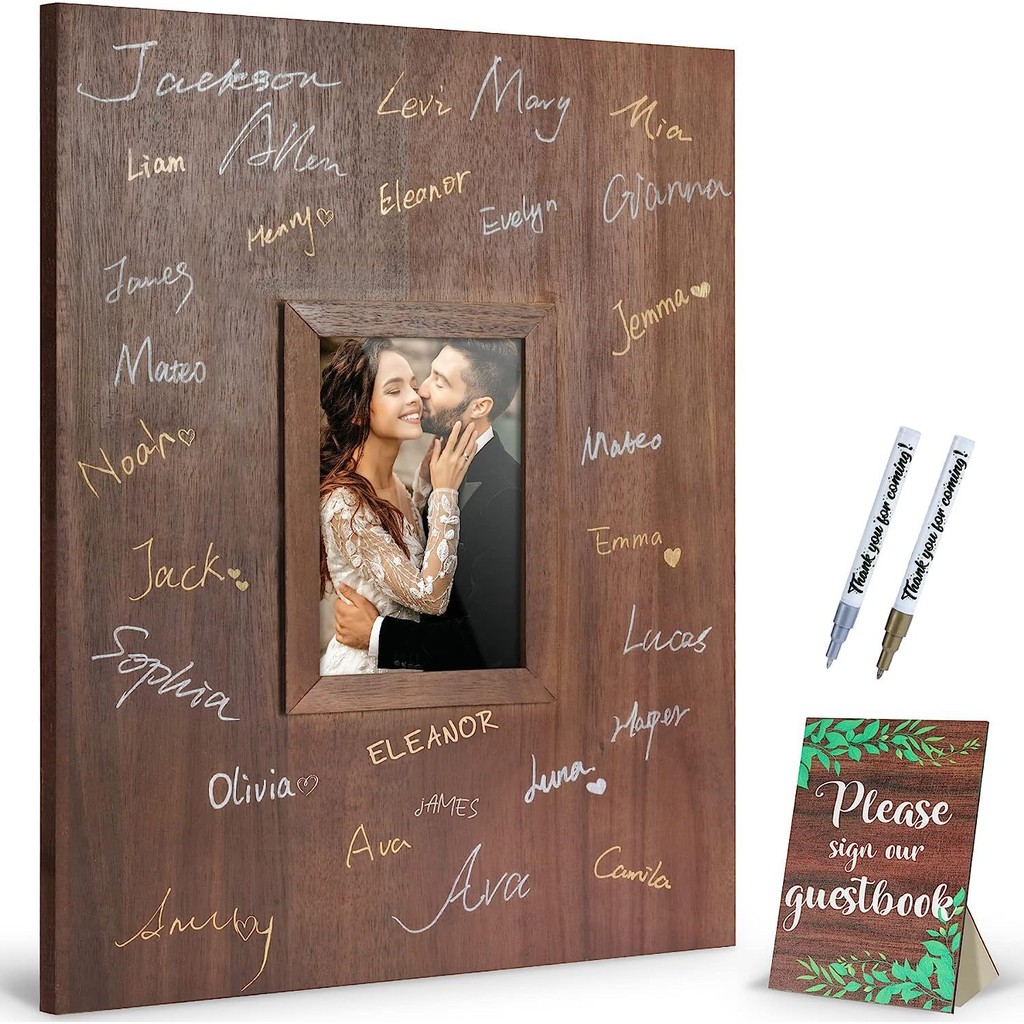 Personalized Message Book, Souvenirs for the Bride and Groom, Wooden ...