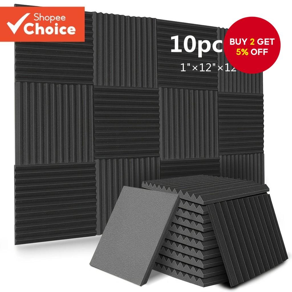 10pcs Studio Acoustic Foam Soundproof Wall Panels Wedges Absorption ...