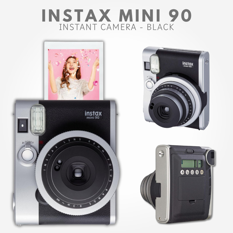 Fujifilm Instax Mini 90 Neo Classic Instant Camera Black INS MINI 90 NC ...